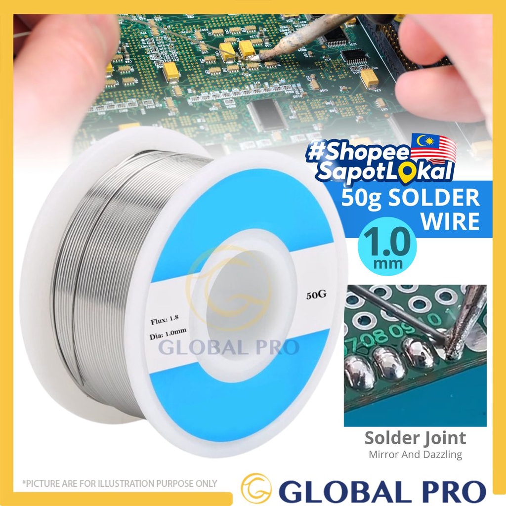 50G 1.0mm Shinning Point Solder Wire Soldering Wire Pateri Solder Set ...