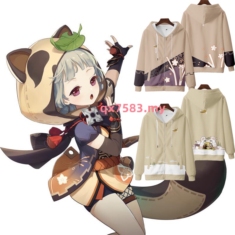 New Anime Genshin Impact Sayu Zipper Hoodie Japanese Men's Fashion ...