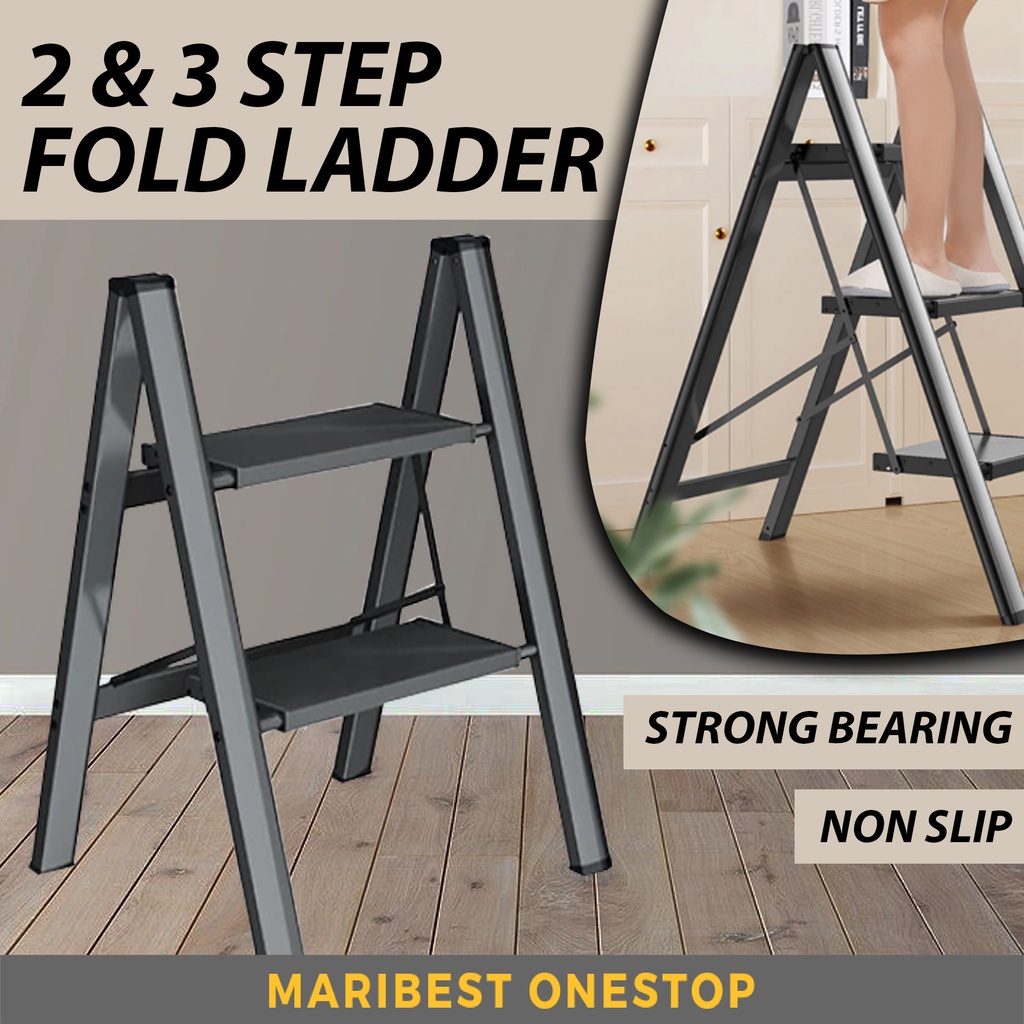Foldable Stairs Ladder 2 Step Ladder 3 Step Ladder Foldable Stool ...