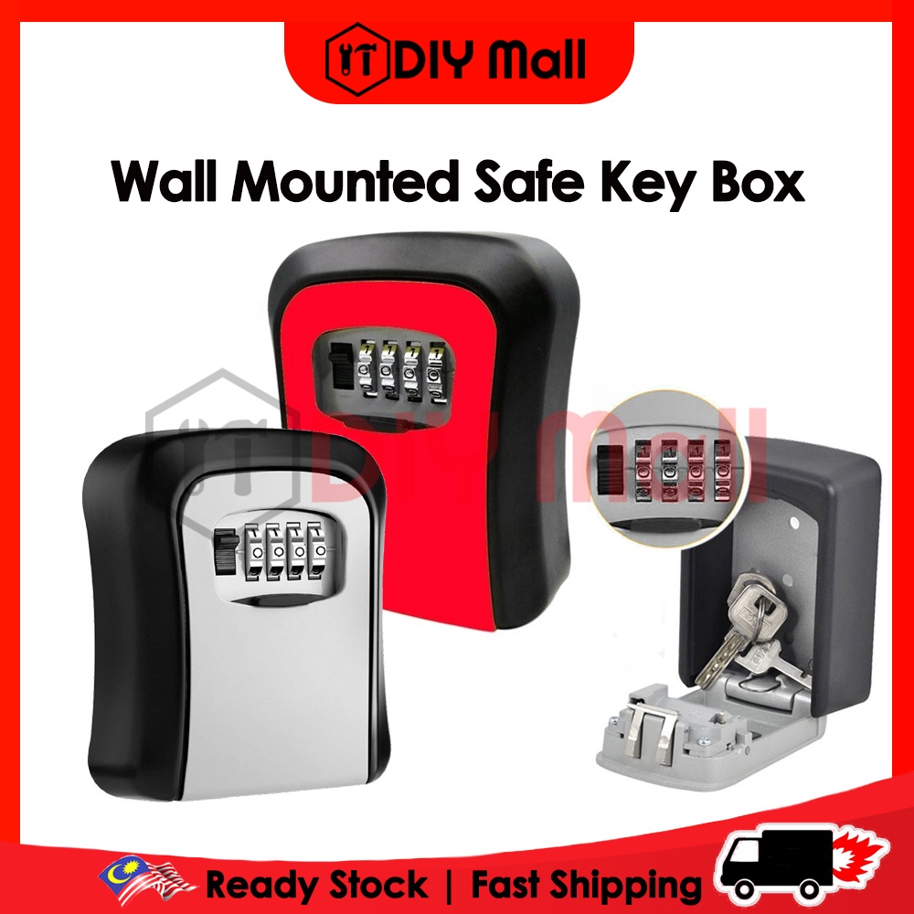 DIYMALL Wall Mounted Safe Key Box Portable Key Storage Lock Box Peti ...