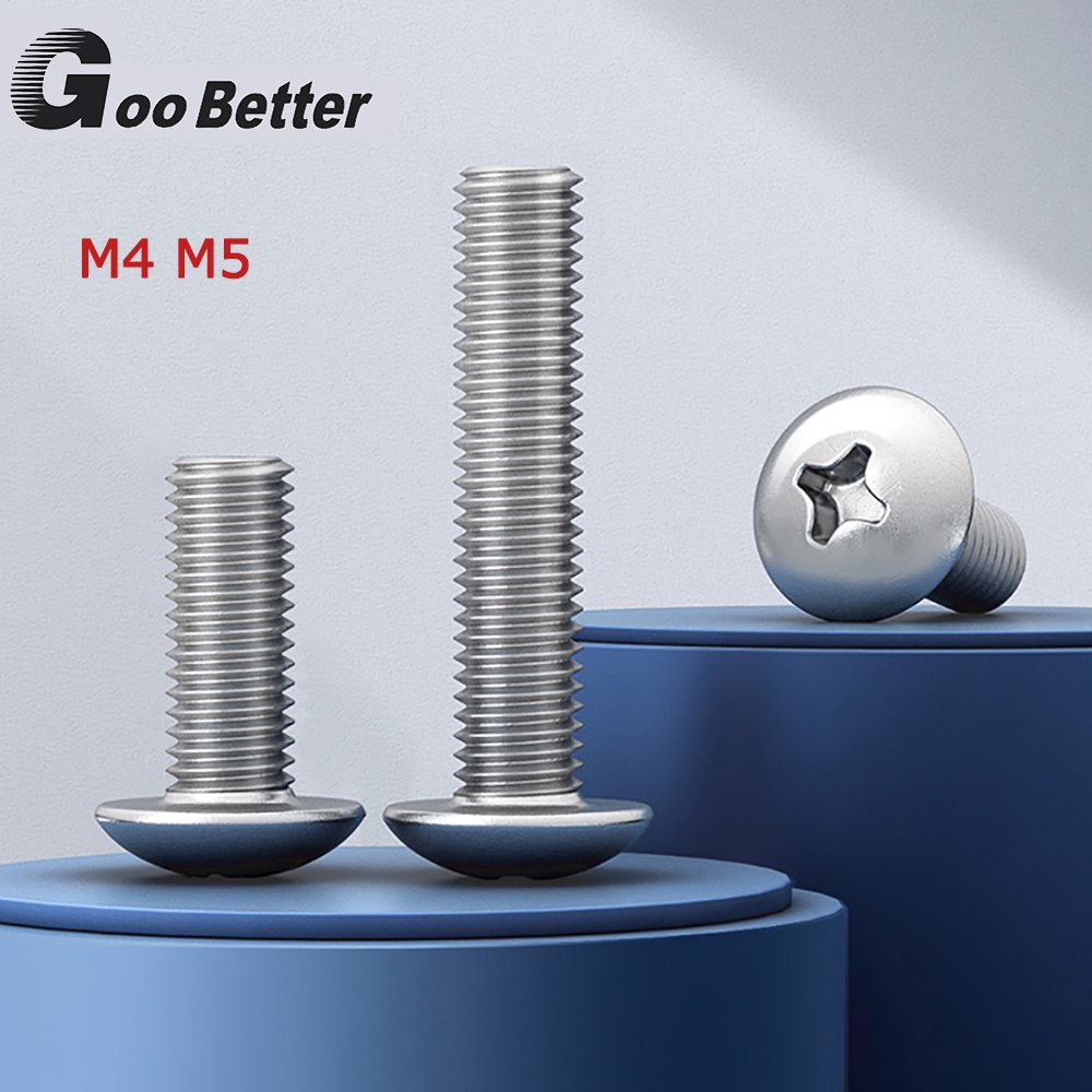 M4 M5 Dome Truss Head Phillips Screws Bolts A2 Stainless Steel Phillips ...