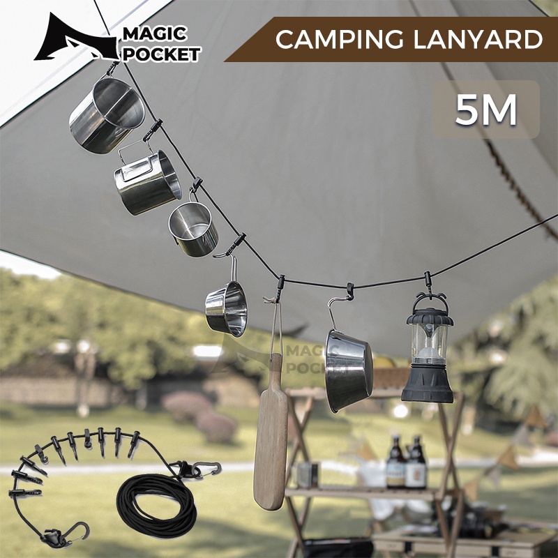 Outdoor 5M Hanging Rope Clothesline Camping For Hanging Light Clothes ...