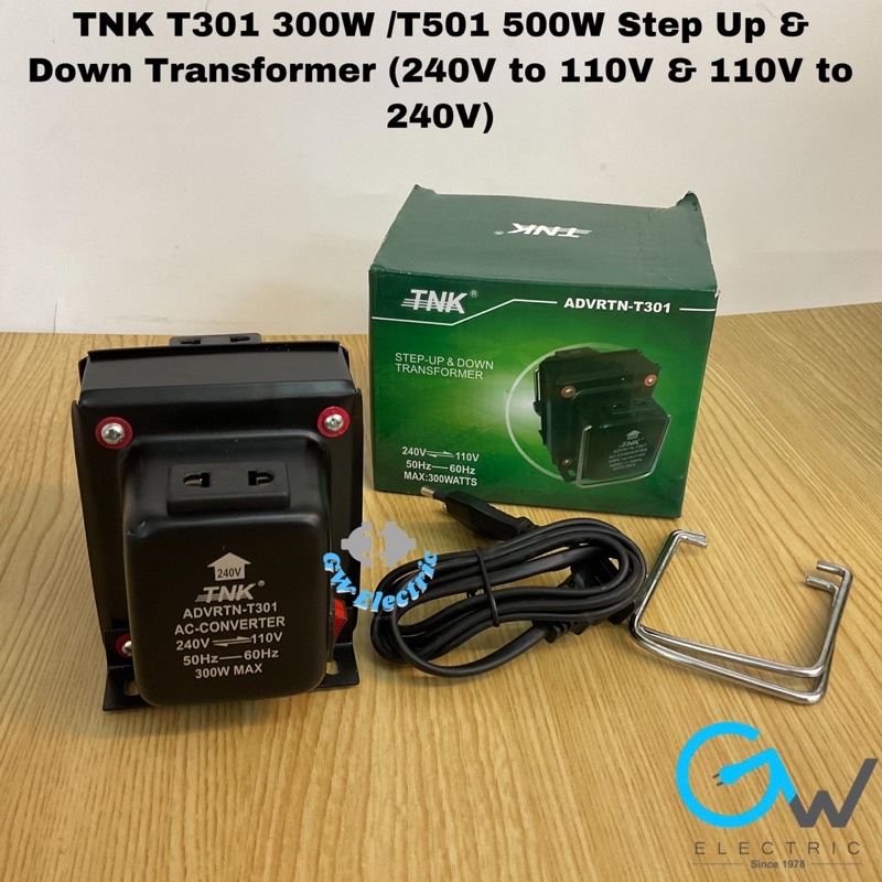 TNK T301 300W /T501 500W Step Up & Down Transformer (240V to 110V ...