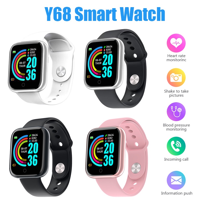 Original Y68 Smartwatch for Apple iPhone IOS Xiaomi Android System ...