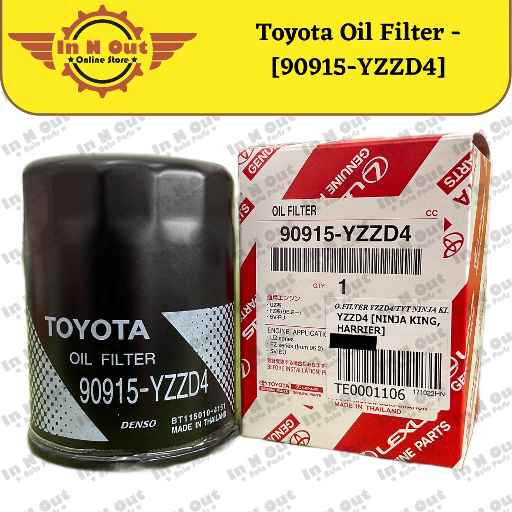 Toyota Oil Filter [90915-YZZD4] Hilux / Vigo / Revo / Innova / Fortuner ...