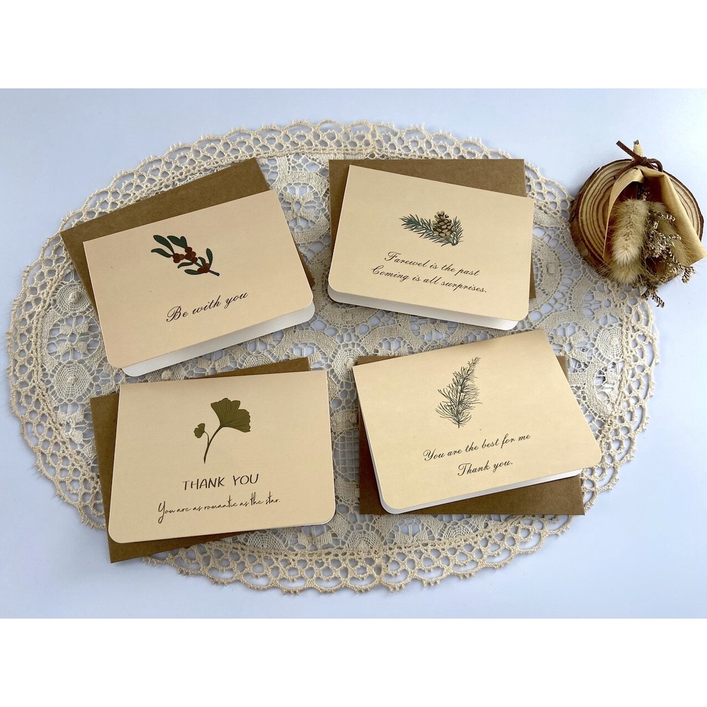 Rustic Floral Design Message Card Farewell Card Thank You Greeting Card ...