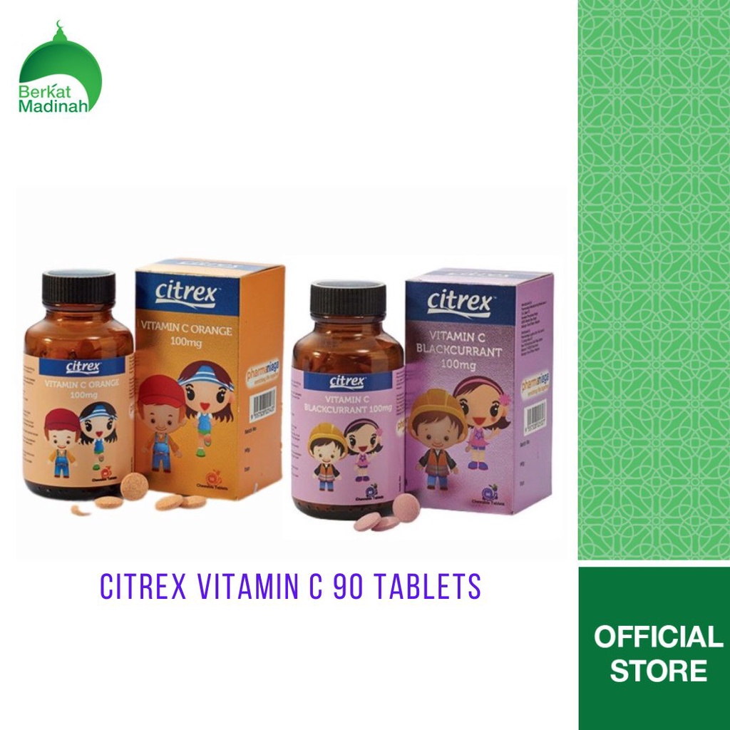 Pharmaniaga Citrex Vitamin C 100 MG 90 Tablets Orange I Blackcurrant ...