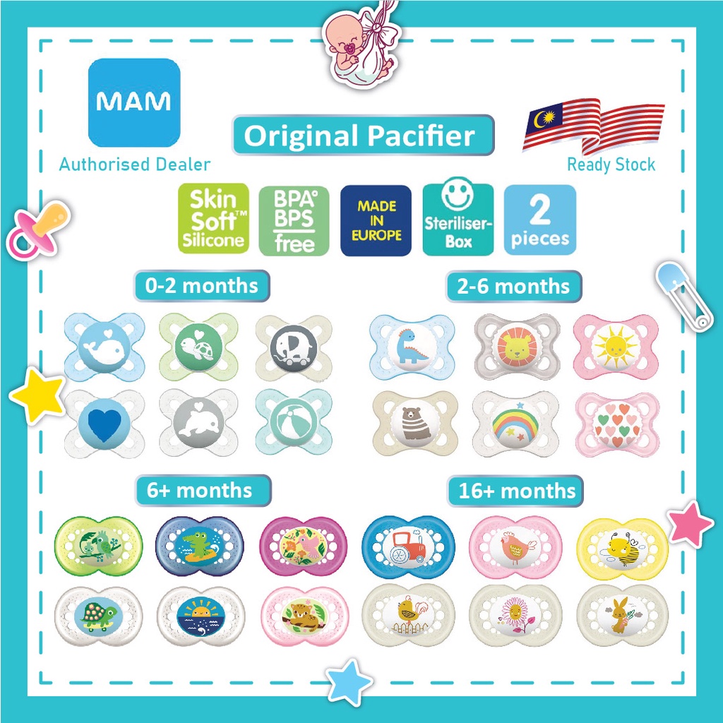 Mam Original Baby Pacifier (Twin Pack) | Shopee Malaysia