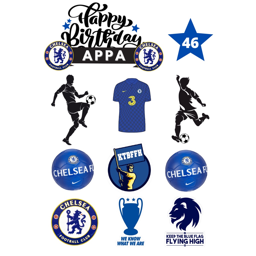 Chelsea Football Club Custom Topper Birthday Cake | Shopee Malaysia