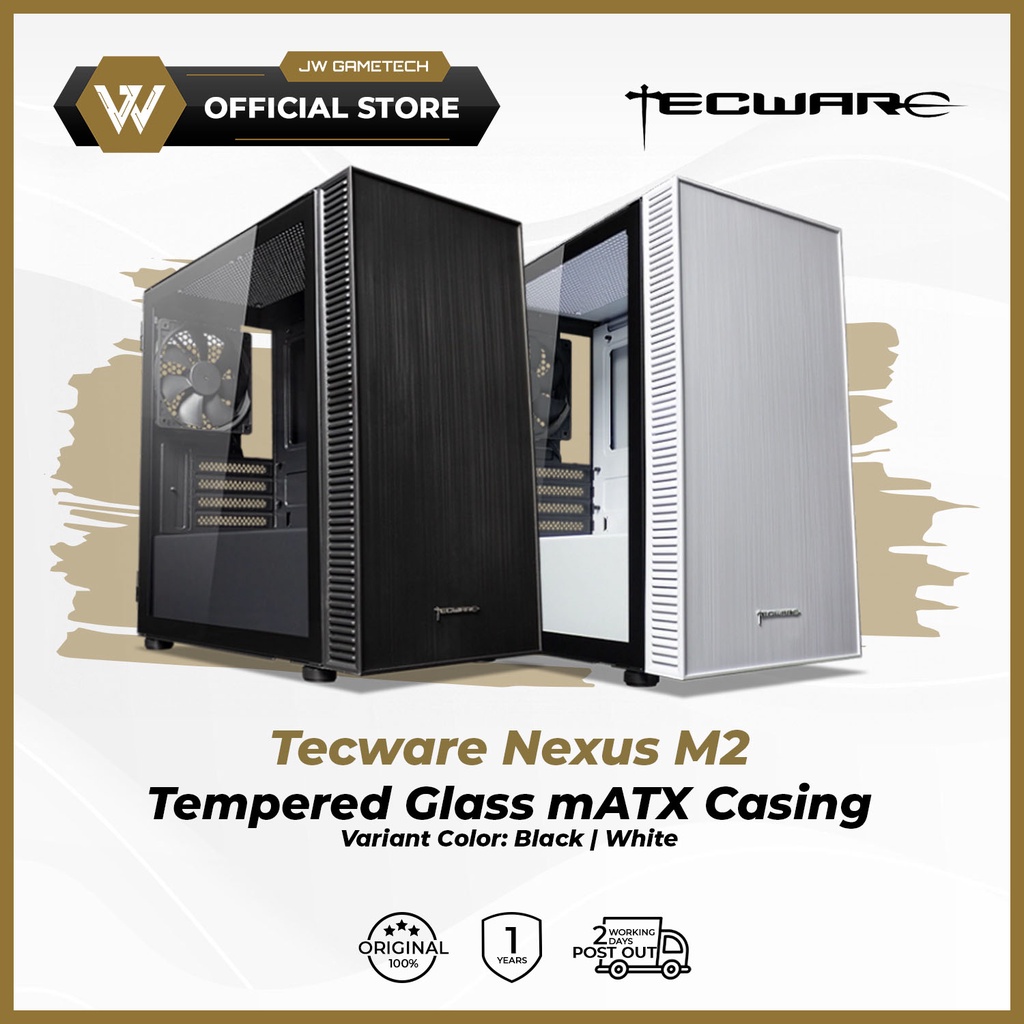 Tecware Nexus M2 Tempered Glass mATX Gaming Case (with 3 Case Fans ...