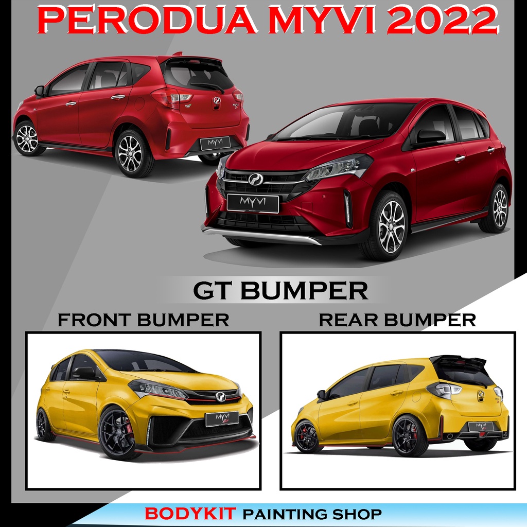 PERODUA MYVI 2022 GT STYLE FULL SET FULLSET SKIRTING (FRONT BUMPER,REAR ...