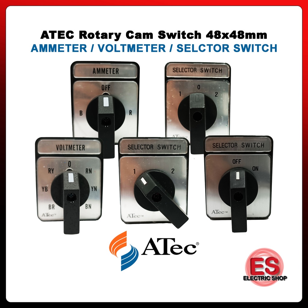 ATEC Rotary Cam Switch 1/2/3Pole, Selection Switch / Change-over Switch ...