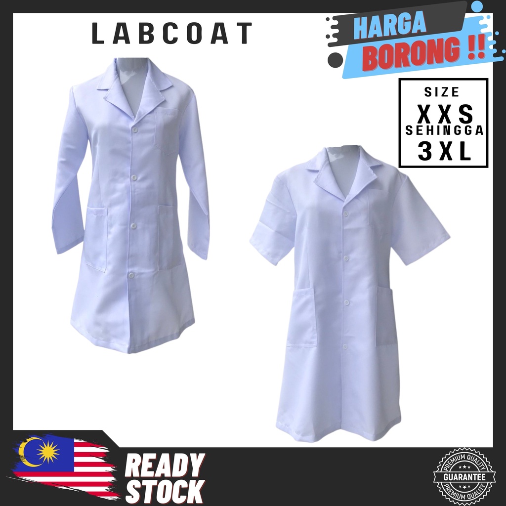 LABCOAT PREMIUM QUALITY | LAB SUIT | BAJU JURURAWAT | BAJU DOKTOR | KOT ...