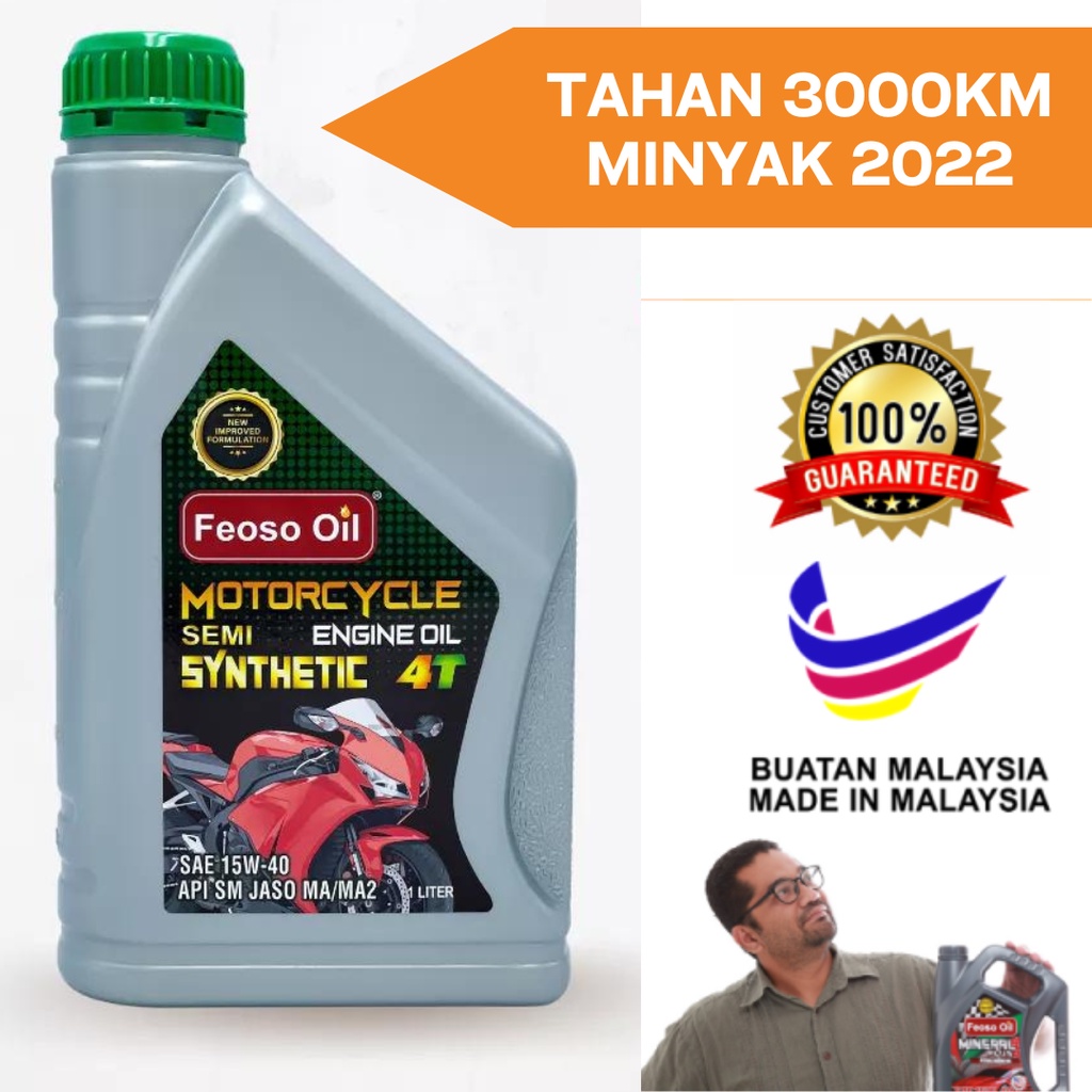 [ORIGINAL] Minyak 4T VIRAL Semi Syn 15W40 Feoso Engine Oil Motorcycle ...