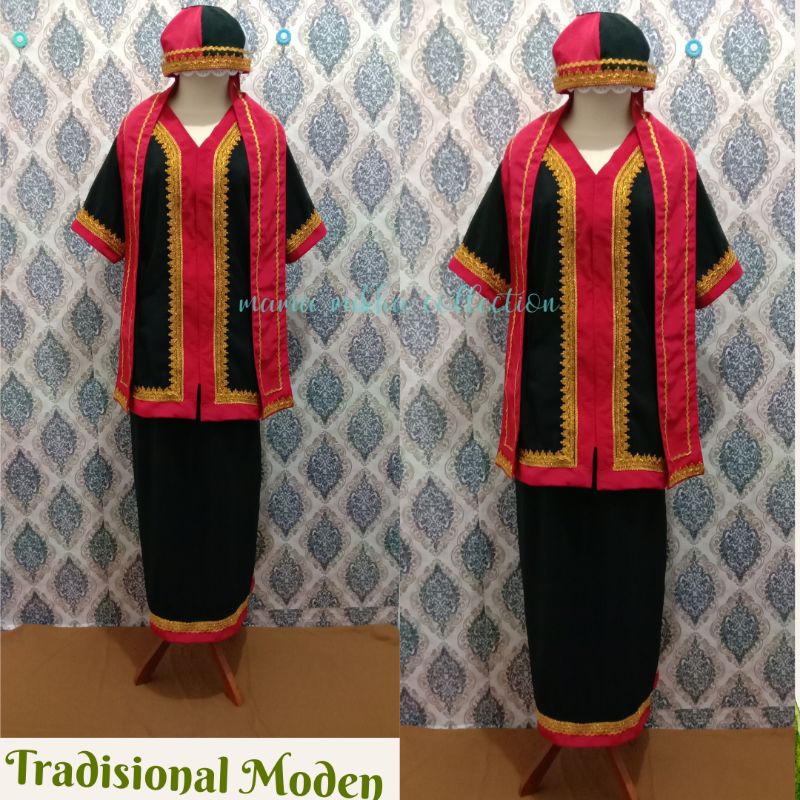 Baju Tradisional Bidayuh Dayak Satu Set Baju Bidayuh Moden | Shopee ...