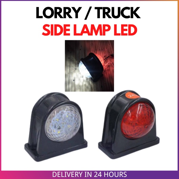 Truck/Lori LED Side Lamp 12V 24V Red White Side Marker Signal Light ...