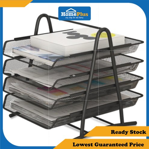 HOMEPLUS 4 Tier Metal Office Desktop Organizer File Document Letter ...