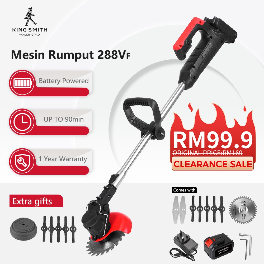 Clearance Sale 288V Mesin Rumput Bateri Grass Trimmer Battery Powered ...