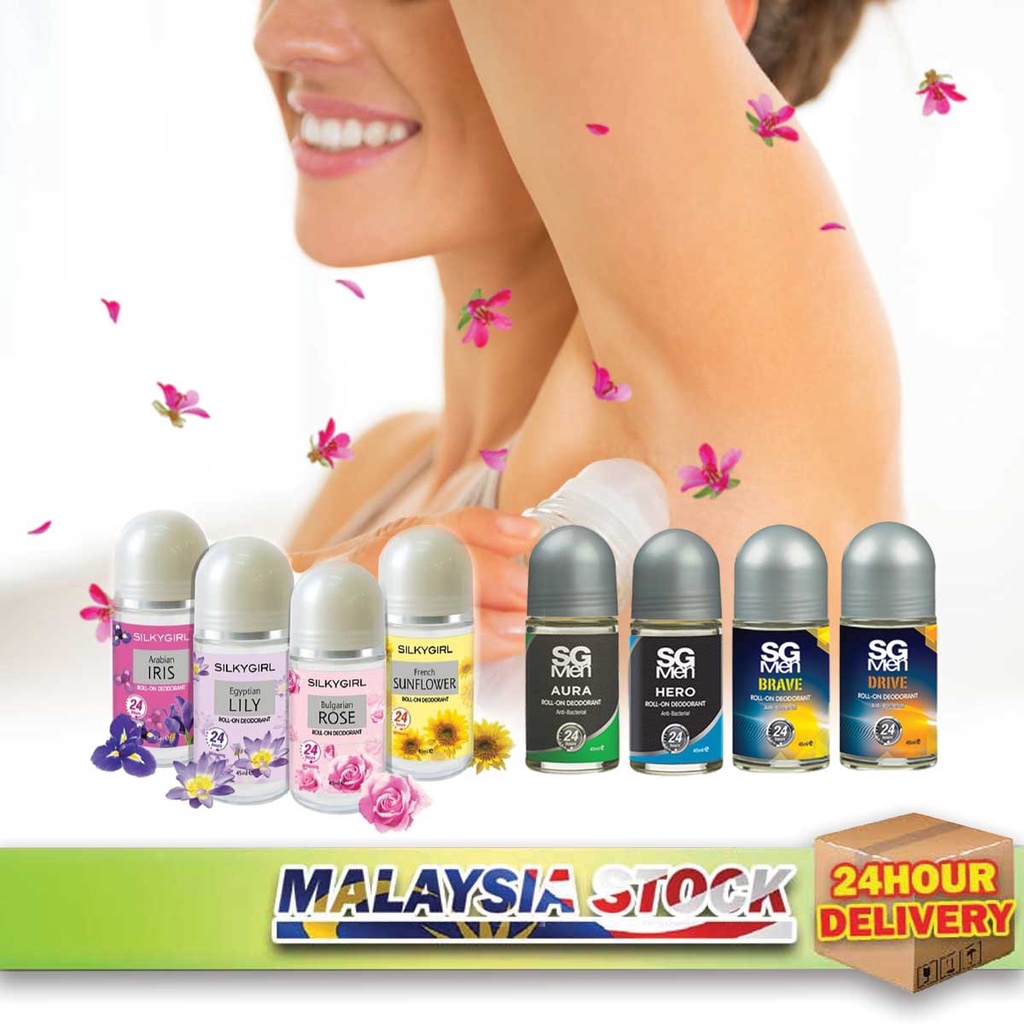 Silkygirl SG Men Perfume Roll On Deodorants 45ml Body Odor Deodoran Pewangi Tahan Lama | Shopee ...