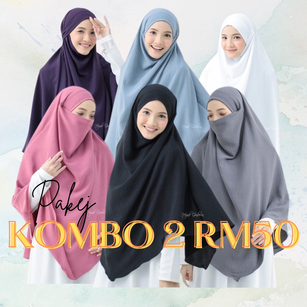 Hijab Galeria Khimar Kaftan Set Purdah Dan Tudung Khimar Instant Tudung Sarung Ironless | Shopee ...
