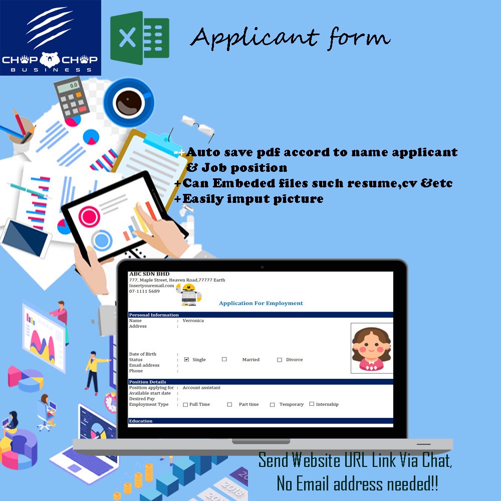 Applicant Form/Job Application form Excel Template | Shopee Malaysia
