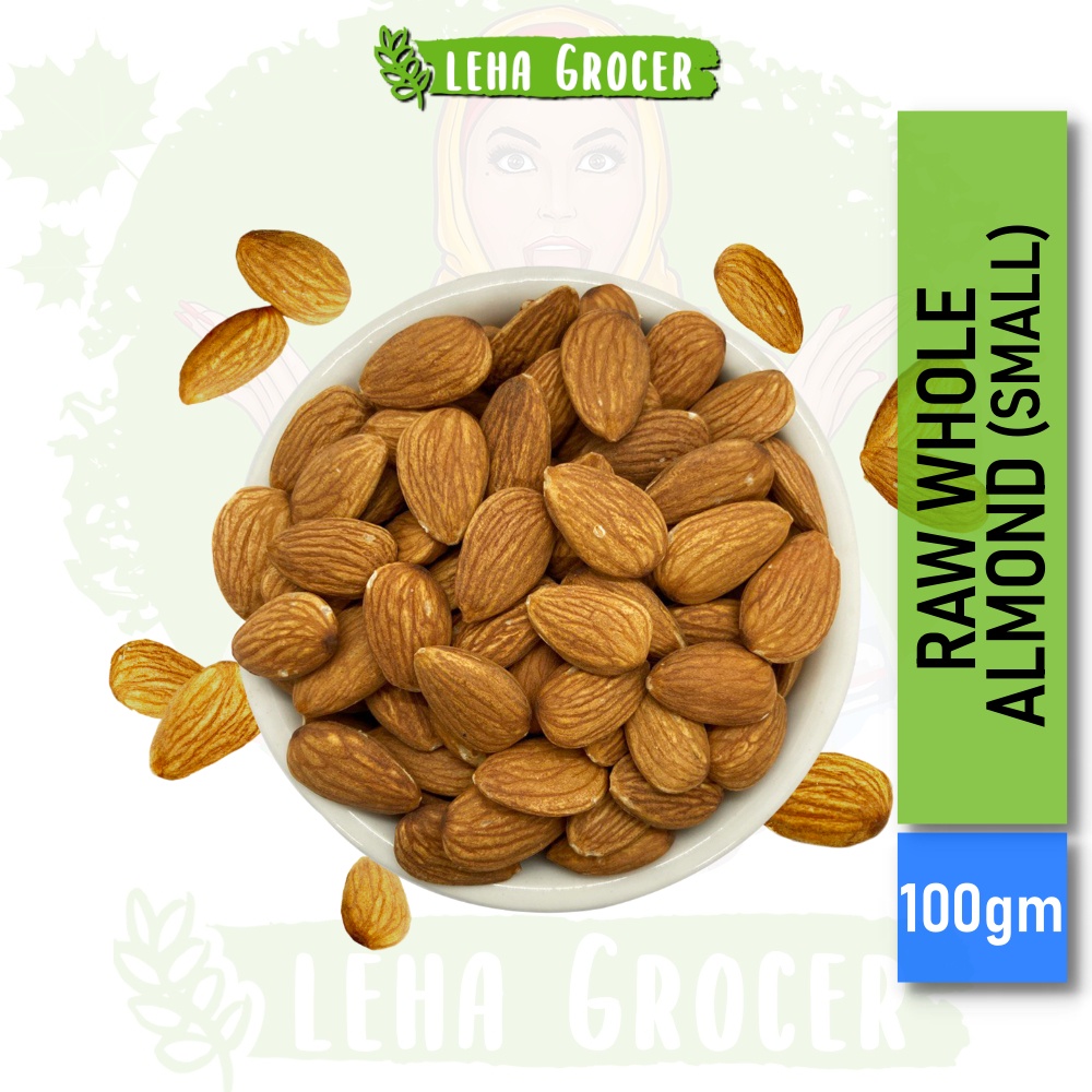 100gram Raw Unsalted Whole Almond Small Non Roasted Nut Wholeshelled ...