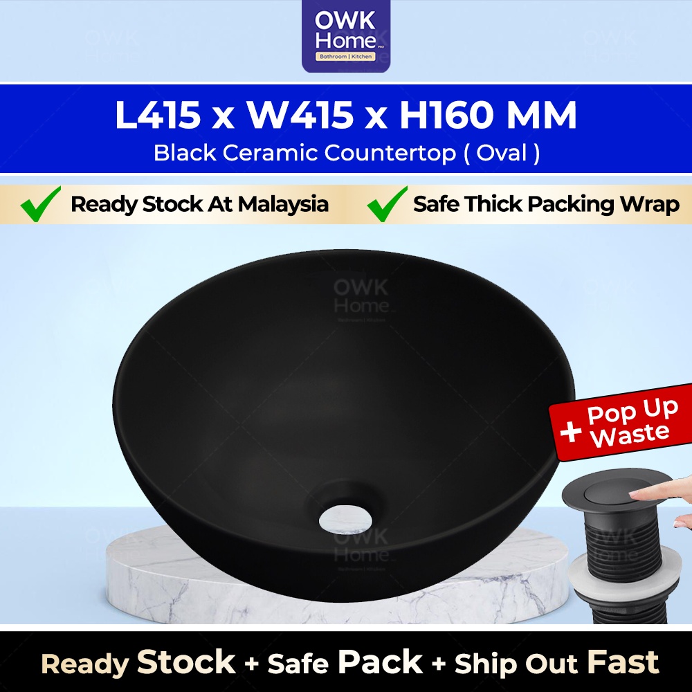 Black Oval Counter Top Basin | Black Ceramic Countertop | 台上盆 | Sinki ...