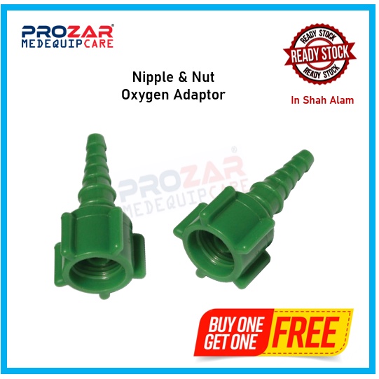 OXYGEN ADAPTOR 2PCS GREEN KNOB OXYGEN NIPPLE AND NUT NIPPLE OXYGEN ...