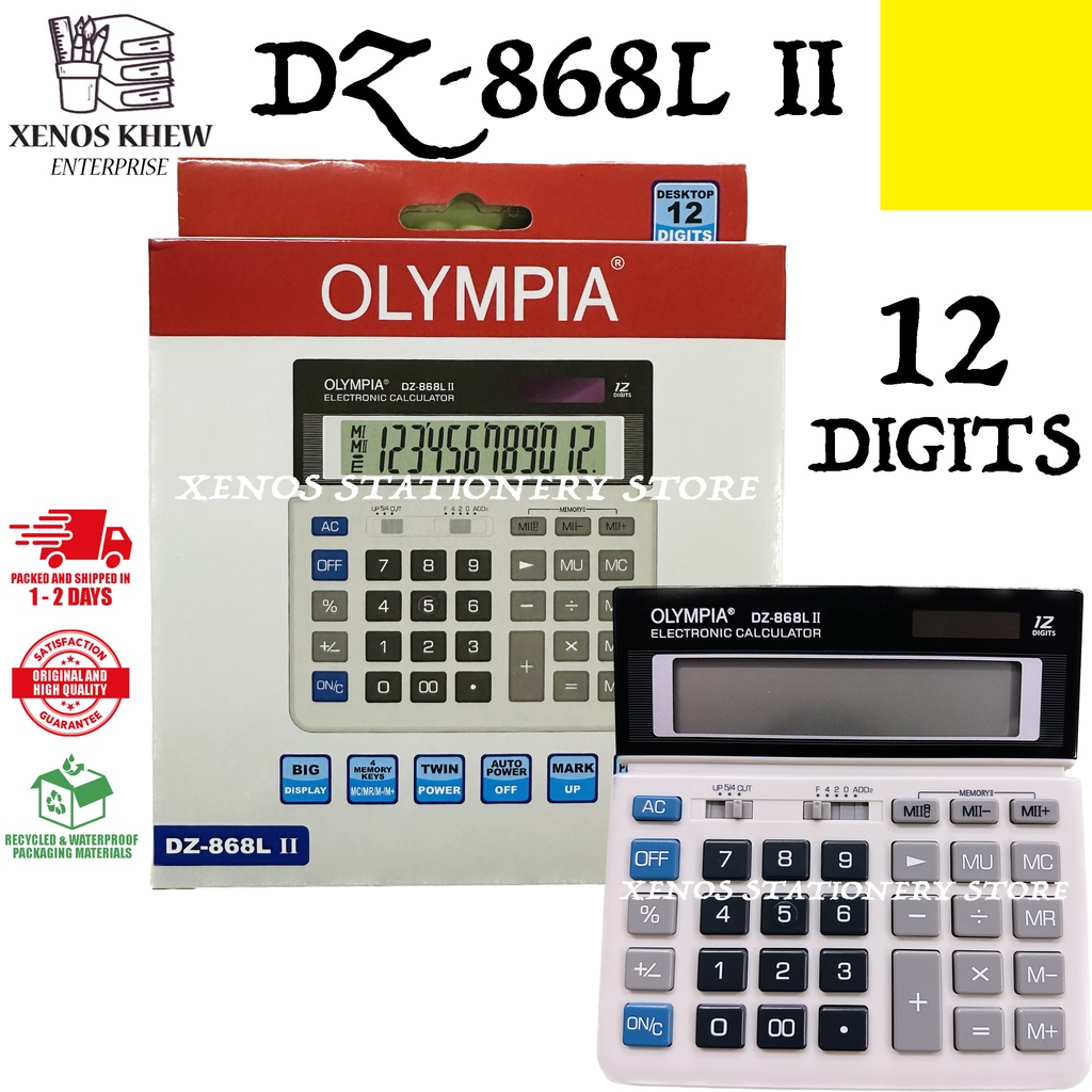 OLYMPIA CALCULATOR DZ868L II (12 DIGITS) DZ-868LII DZ 868 LII (READY ...
