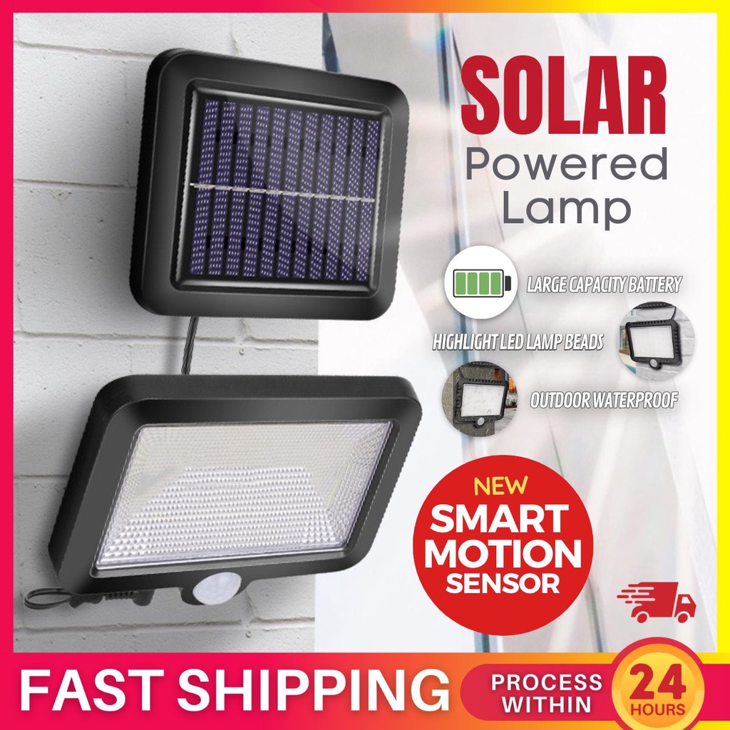 BKK LED PIR Security Split Portable Solar Panel Lampu Solar Outdoor ...