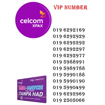CELCOM SIM PACK XPAX VIP Number / sim only CAN Add Unlimited data LTE 4G / High Speed 4G ...