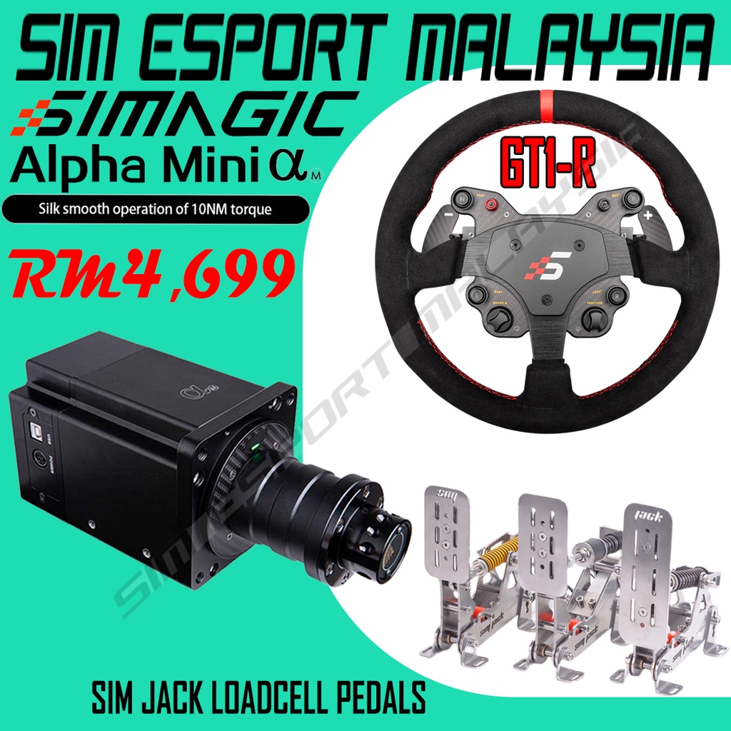 SIMAGIC Alpha Mini + GT1-R Wheel + USB Loadcell Pedals (PC ONLY ...