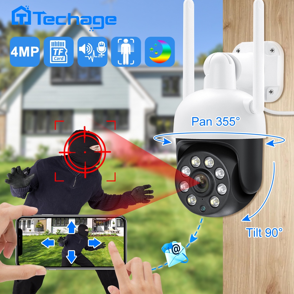 Techage 805 4MP Dome Camera ip Camera Wireless ptz Waterproof Camera ...