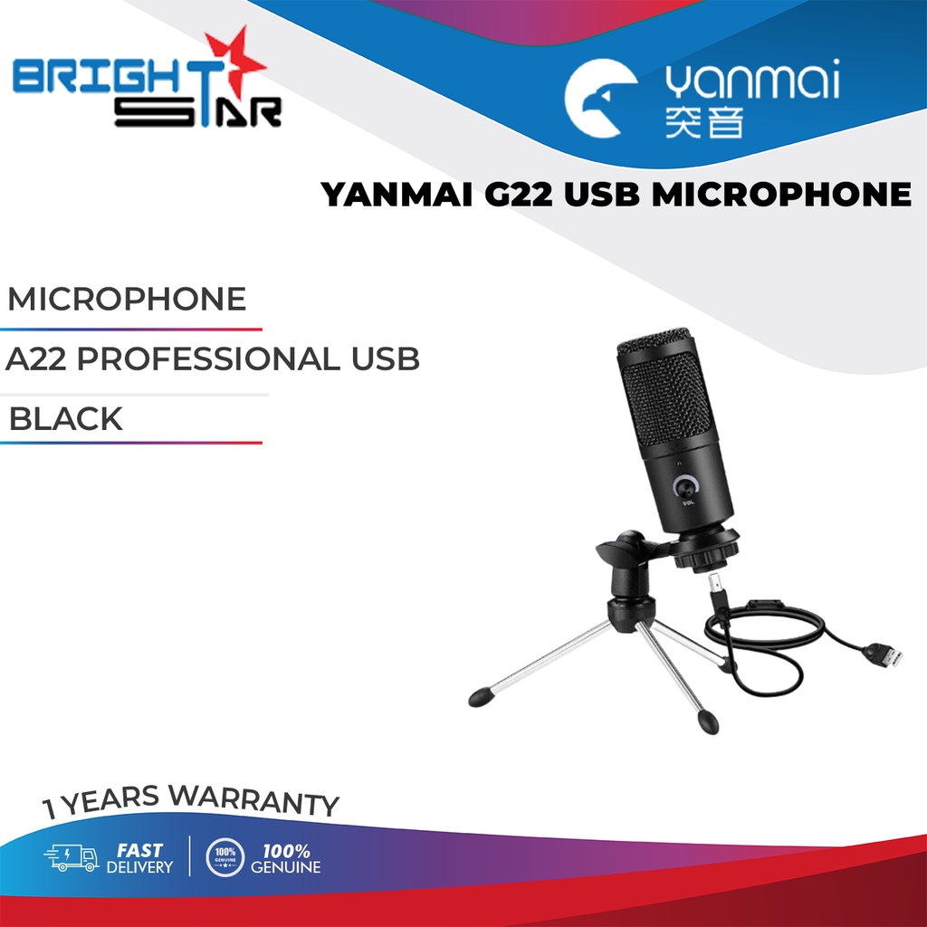A22 PROFESSIONAL CONDENSER USB MICROPHONE (BLACK) | Shopee Malaysia