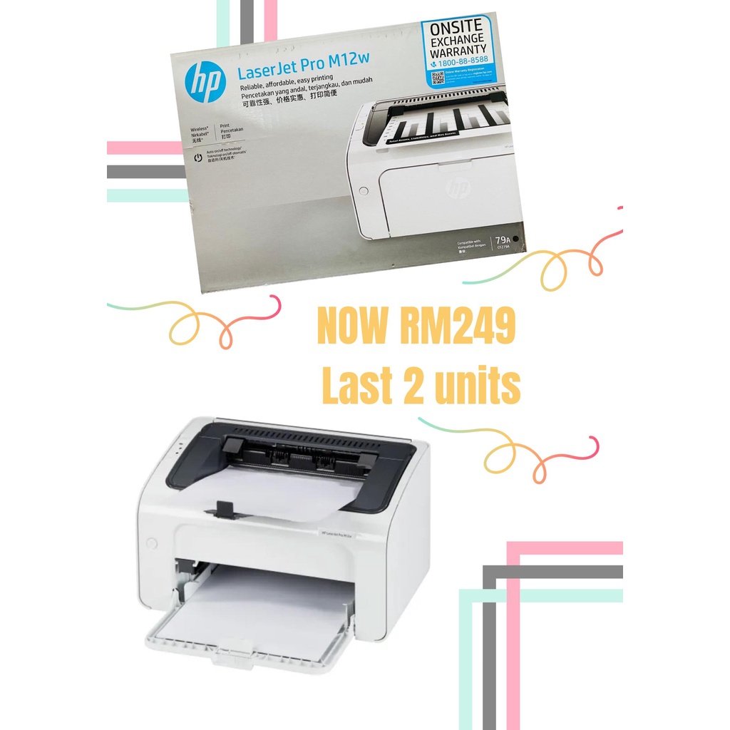 HP LaserJet Pro M12w Printer | Shopee Malaysia