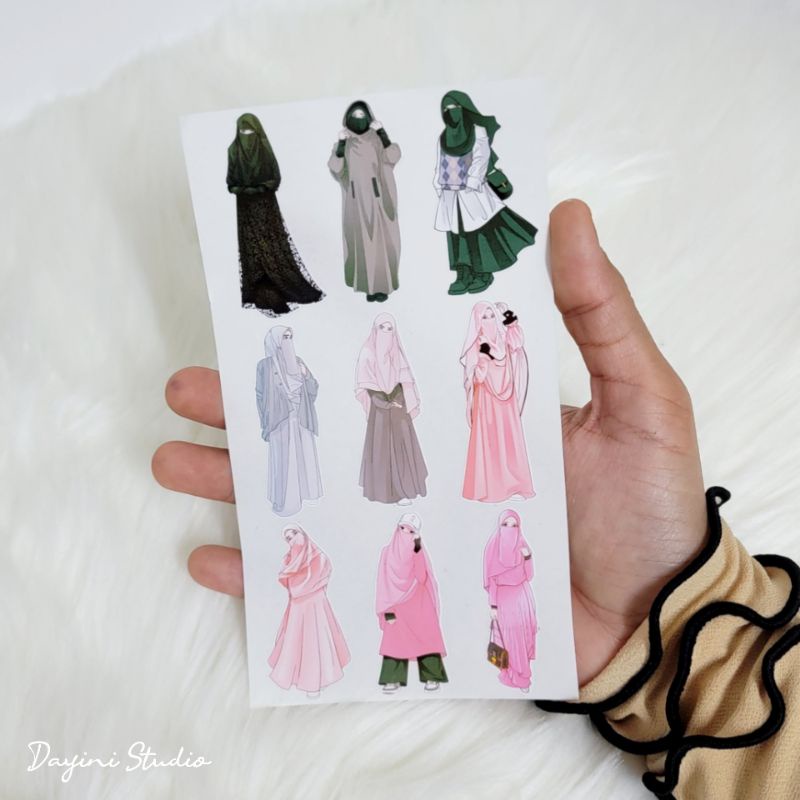 Sticker Sheet Doodle Purdah Niqab | Hijab Cartoon | Plannar Diary ...