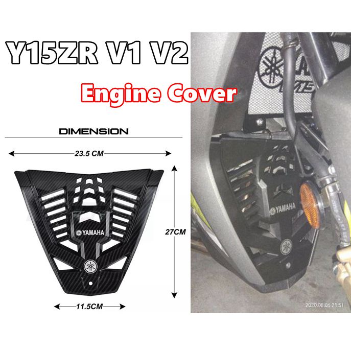 Y15 Y15ZR V1 V2 ENGINE COVER PVC Carbon Black + COOLANT NET RADIATOR ...