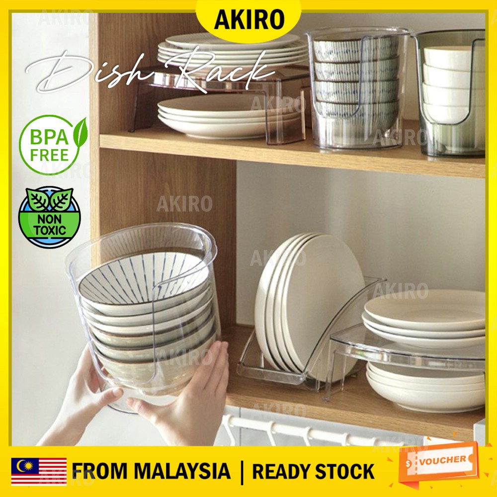 AKIRO Plate Holder Dish Storage Plate Rak Bowl Rak Shelf Tableware Rack ...