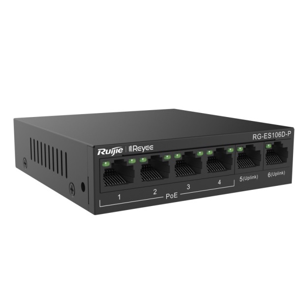 REYEE RUIJIE 10-PORT FAST ETHERNET WITH 4-PORT POE UNMANAGED SWITCH ...