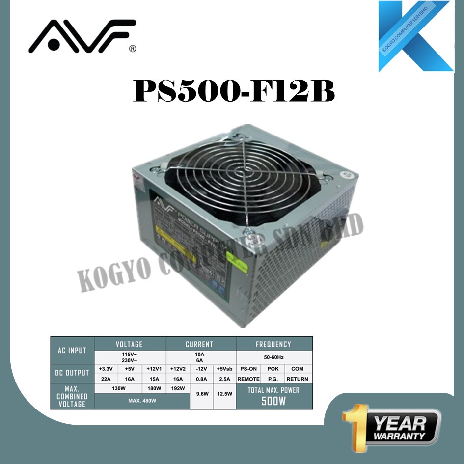 ATX Power Supply PS500-F12B For Desktop Computer - 500watt | Shopee ...