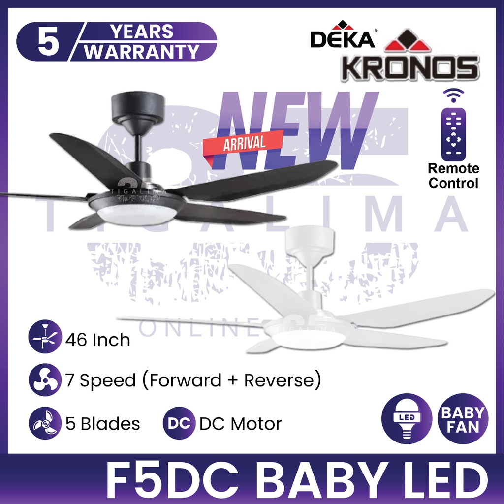DEKA KRONOS F5DC BABY LED 46Inch 5 Blades 7 Speed DC Motor Remote ...