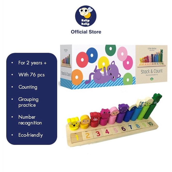 Little Genius Stack & Count Educational Wooden Toy For Kids (2y+) to ...