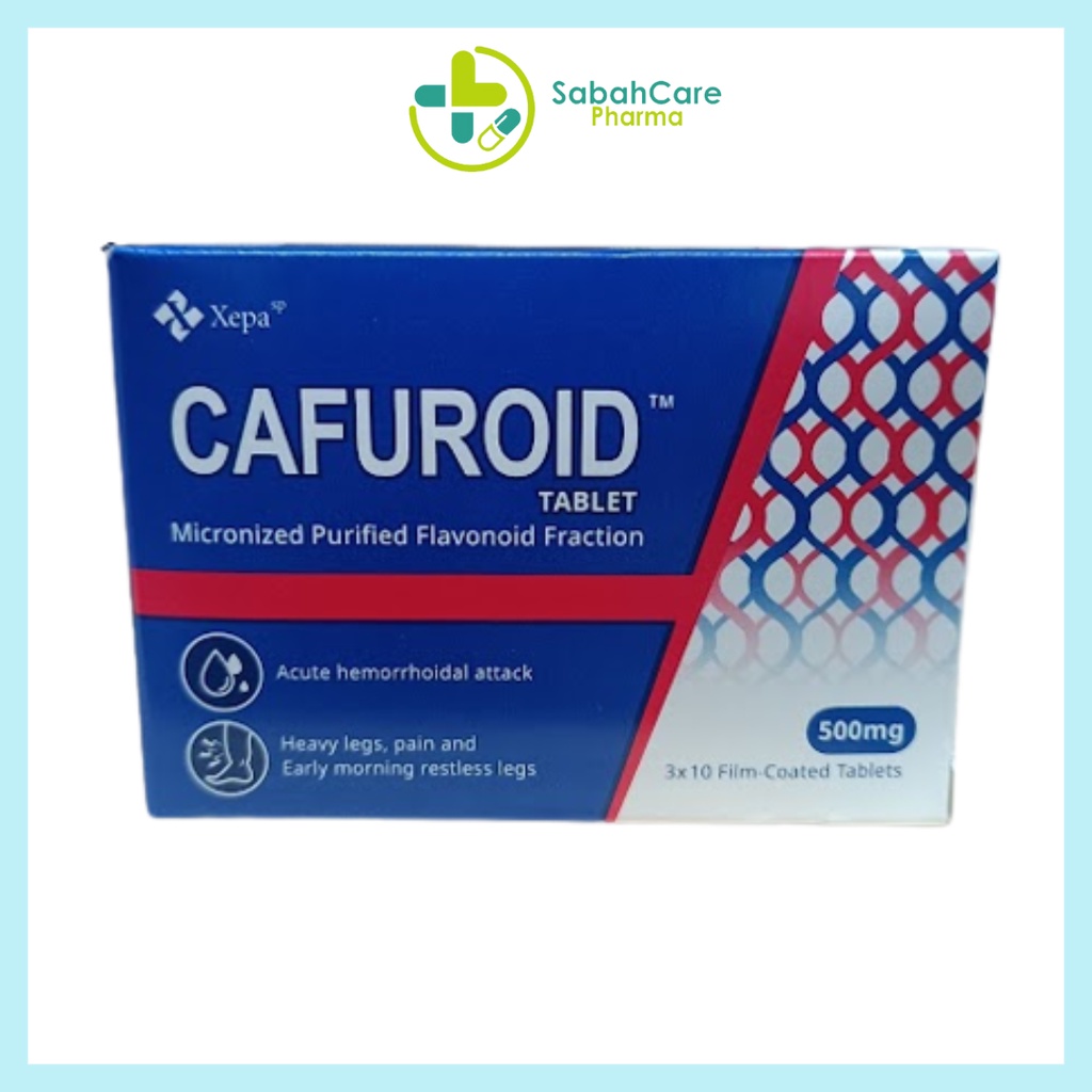 XEPA CAFUROID 500MG TABLET 3 X 10'S (MICRONISED DIOSMIN 450MG ...