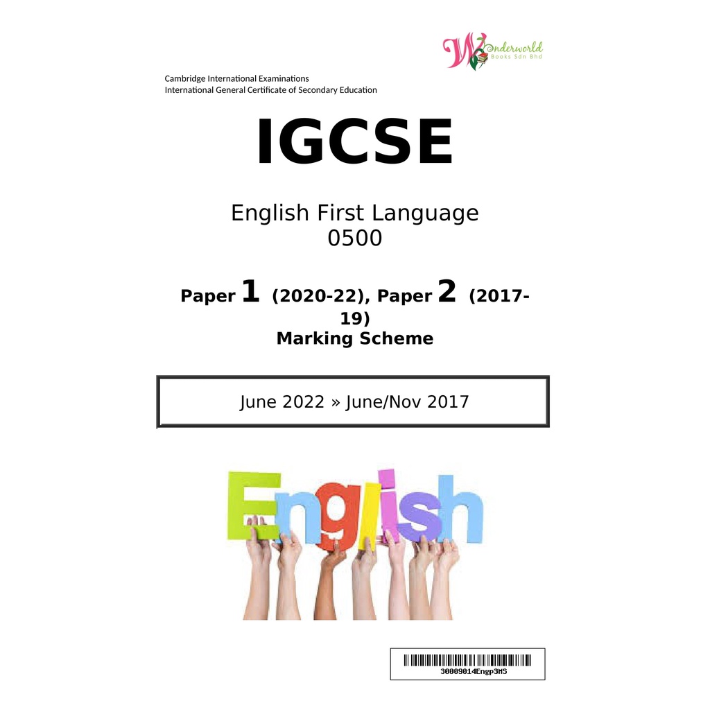 Igcse English First Language 0500 Paper 1 Marking Scheme Shopee Malaysia