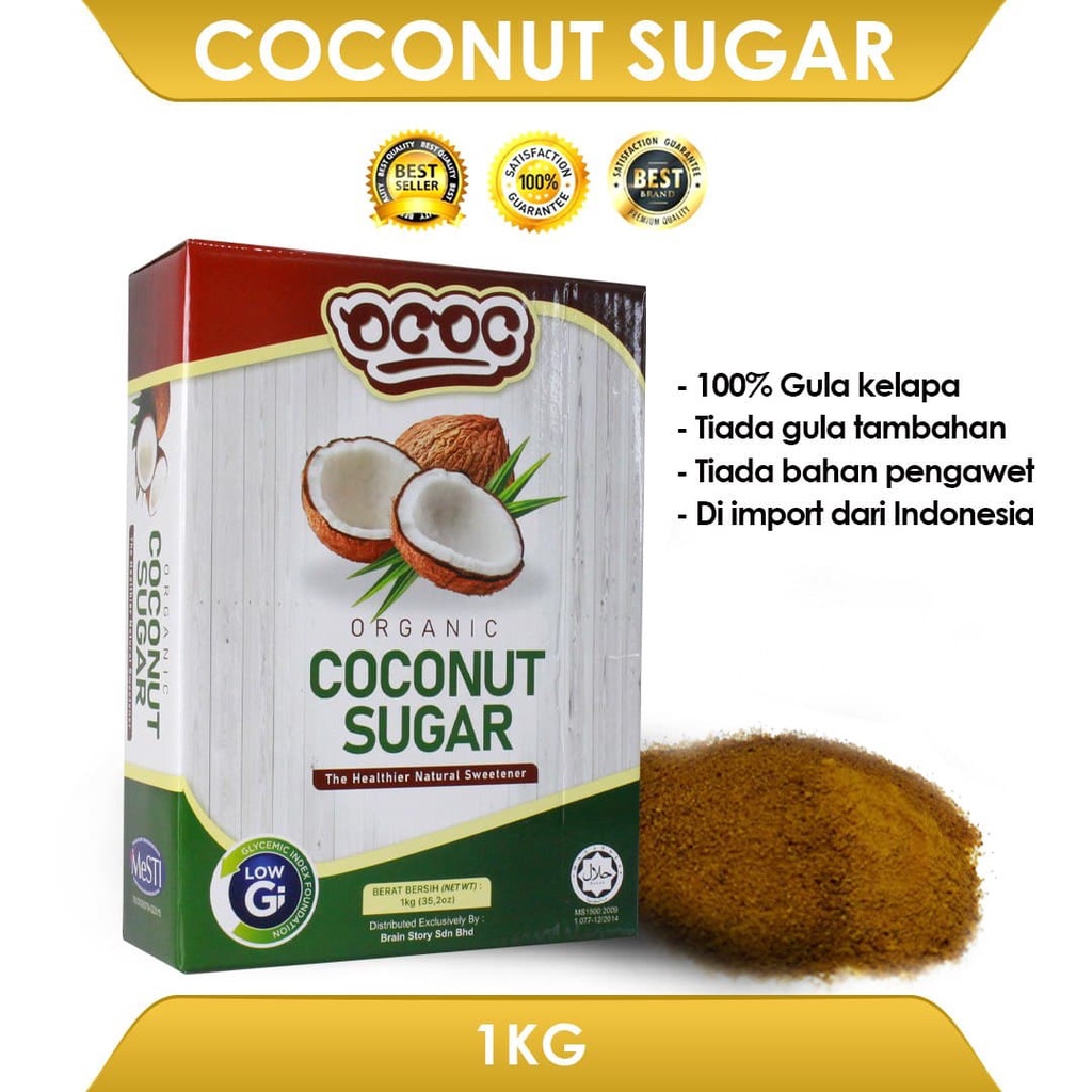 Gula Kelapa Organik Low GI 100% Organic Coconut Sugar OCOC Buy 3 Get ...