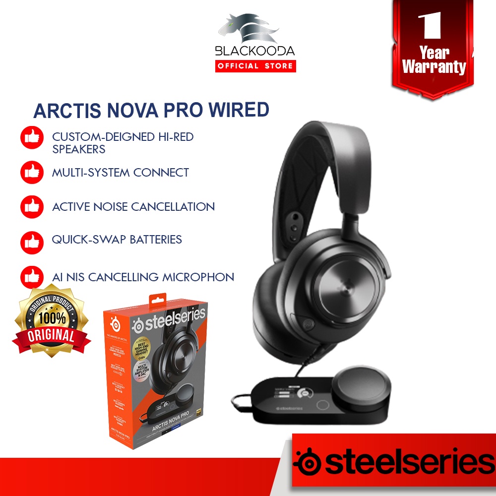 SteelSeries Arctis Nova Pro Wired Gaming Headset with Hi-Res Certified ...