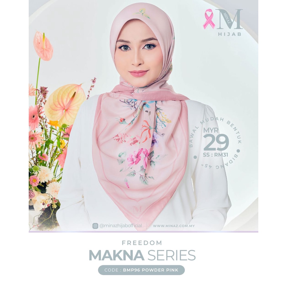 MINAZ HIJAB FREEDOM SERIES : MAKNA BAWAL - POWDER PINK BMP96 | Shopee ...