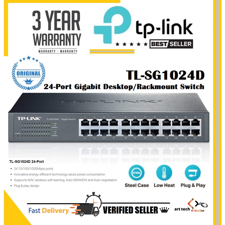TP-Link TL-SG1024D 24-Port Gigabit Desktop / Rackmount Switch | Shopee ...