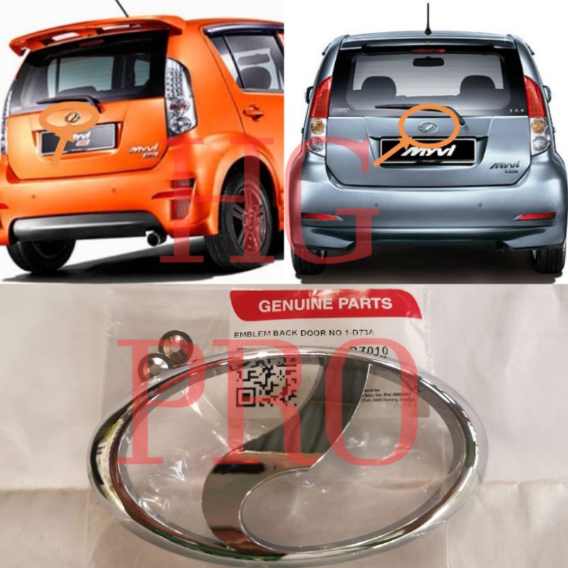 Myvi OLD Model 2005-2010 Rear Bonnet boot Logo Emblem Mark Garnish tail ...