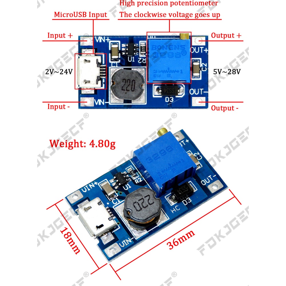 Micro USB 5V 1A 18650 TP4056 Lithium Battery Charger Module Charging ...
